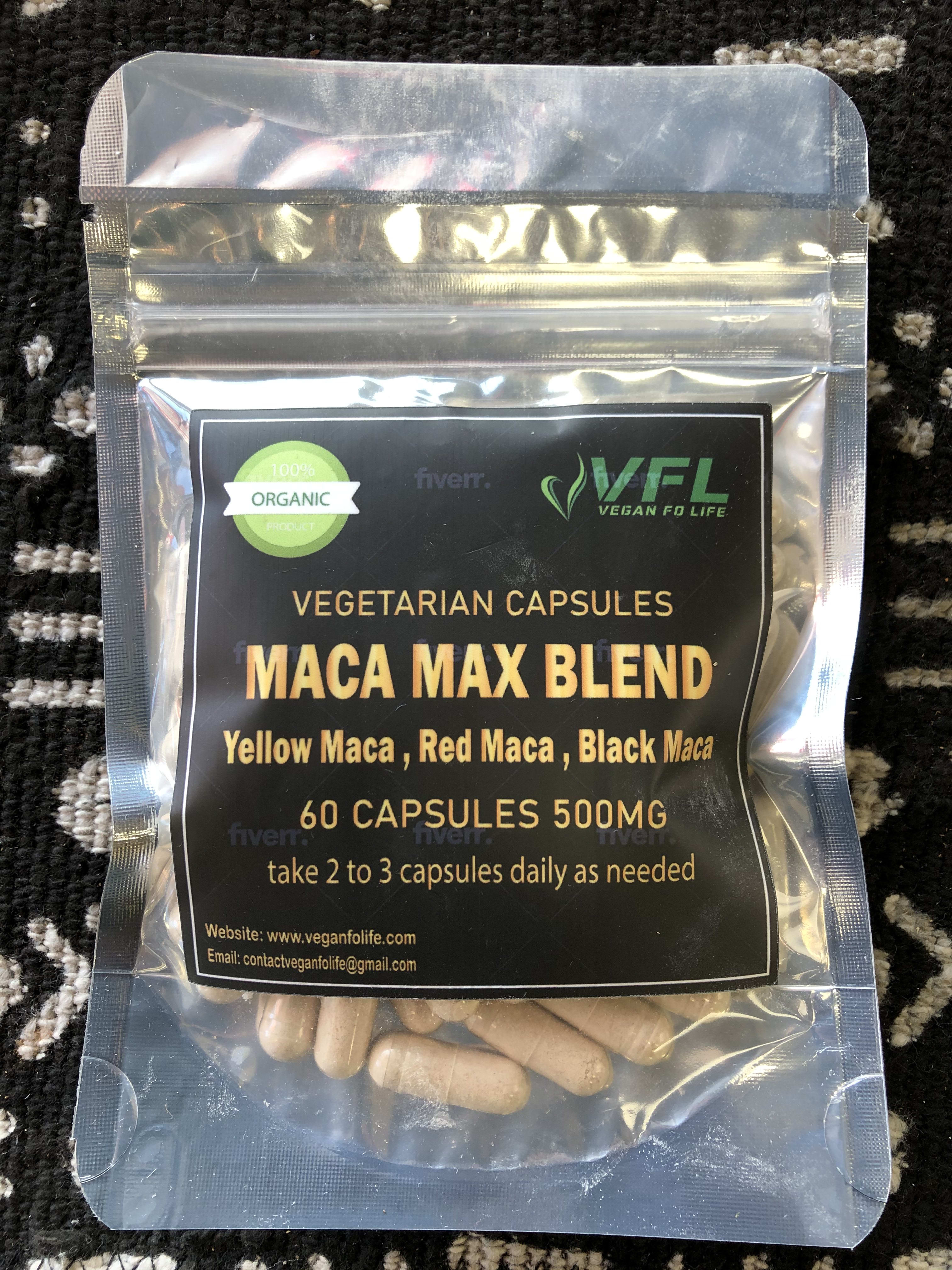 30 ct Maca Mix (yellow maca,red maca,black maca) Capsules – VEGAN FO LIFE